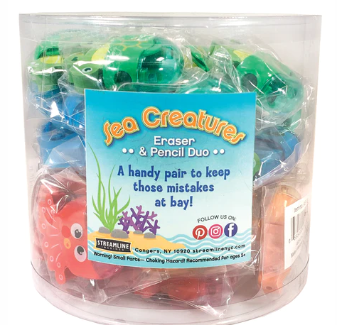 Streamline Imagined Sea Creatures Eraser & Sharpener Duo Set of 4 | RPS ...